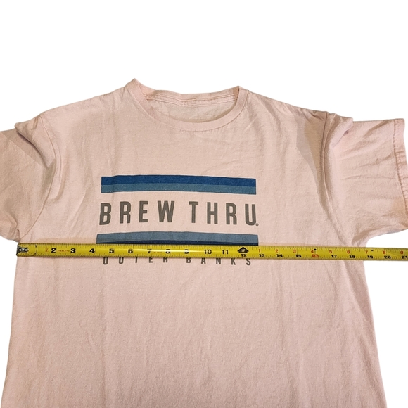 Shirts | Mens Brew Thru Outer Banks Tee Pink With Blue Graphic No Tag ...